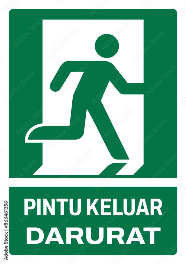 ISO emergency and first aid safety signs in indonesian_pintu keluar ...