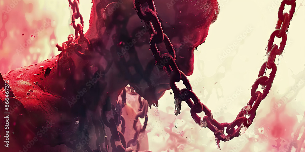 Human Trafficking: A powerful image of a person in chains, symbolizing ...