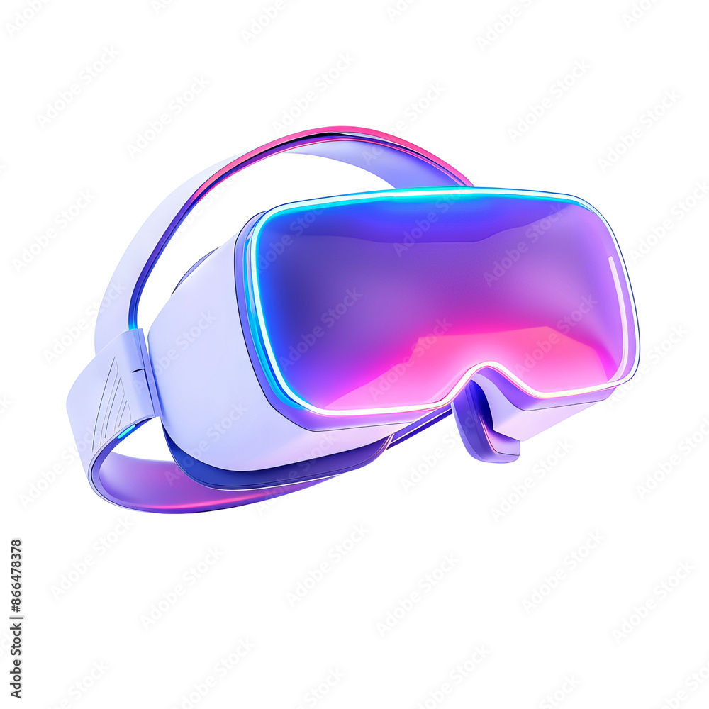 Modern VR goggles with colorful neon lights, showcasing advanced ...