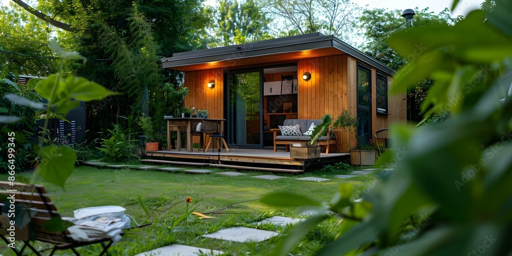 Compact Living Exploring the ADU and Tiny House Movement. Concept Sustainable living, Small ...