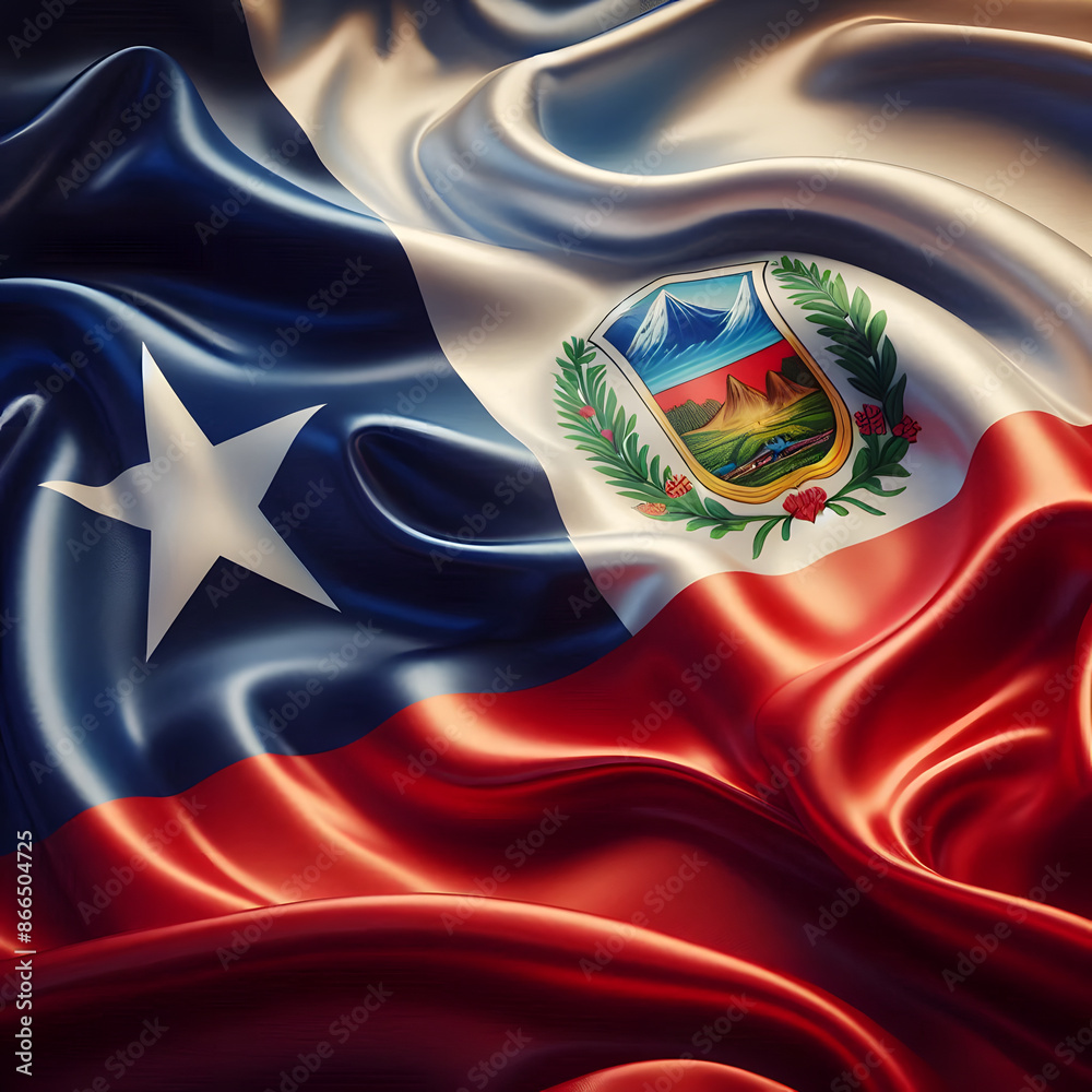 satin texture depicting curved flag chile Stock Illustration | Adobe Stock