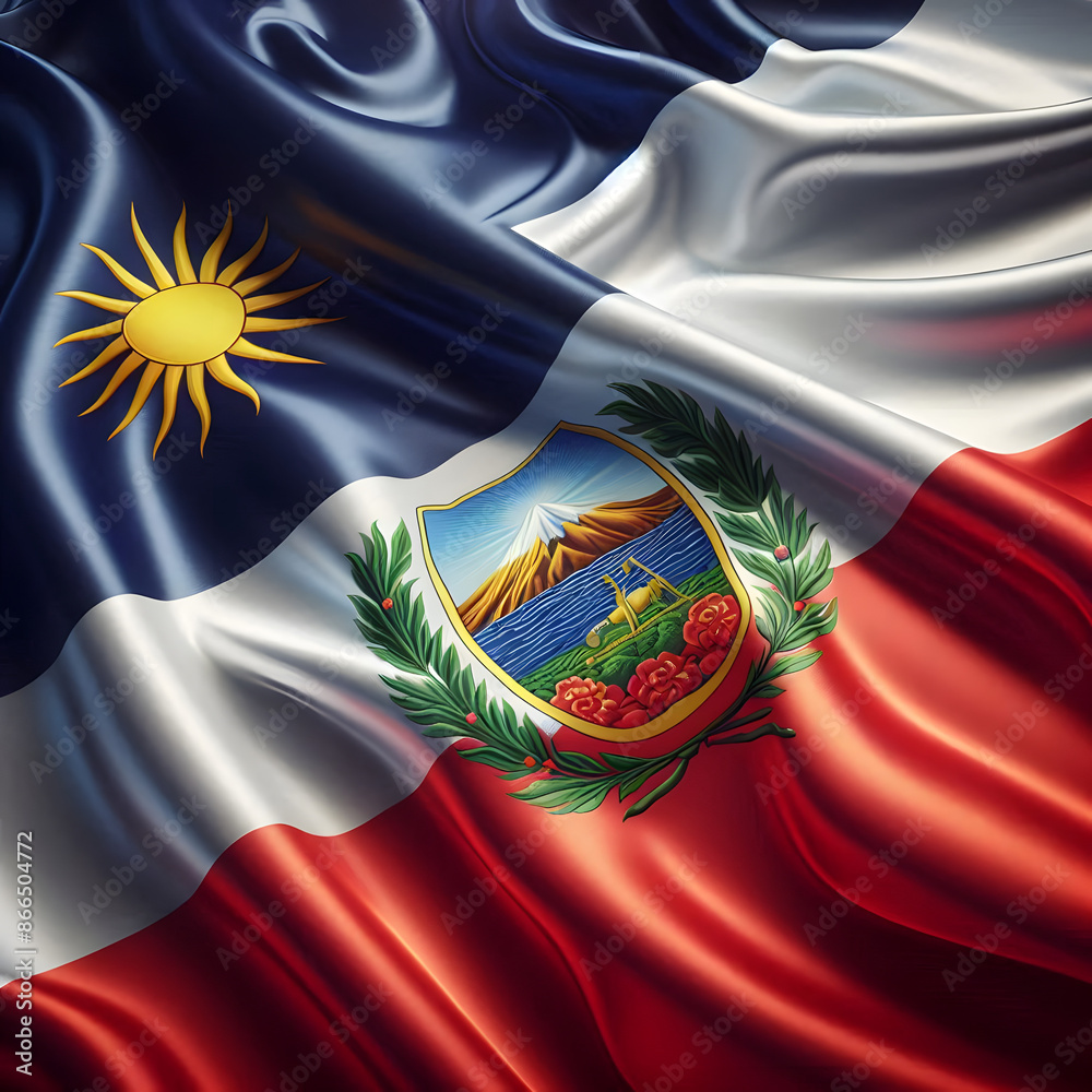 satin texture depicting curved flag chile Stock Illustration | Adobe Stock
