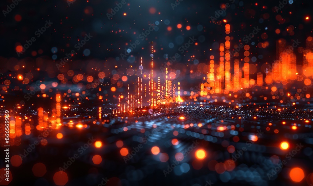 An Abstract Composition Charts Metrics And Indicators In An Upward Trajectory Providing A