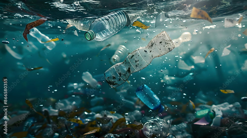 Marine pollution plastic bottles and microplastics in open ocean ...