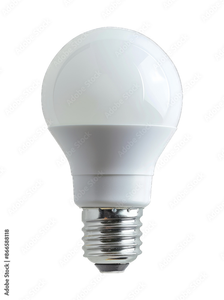 Light white bulb modern design isolated on transparent background cut ...