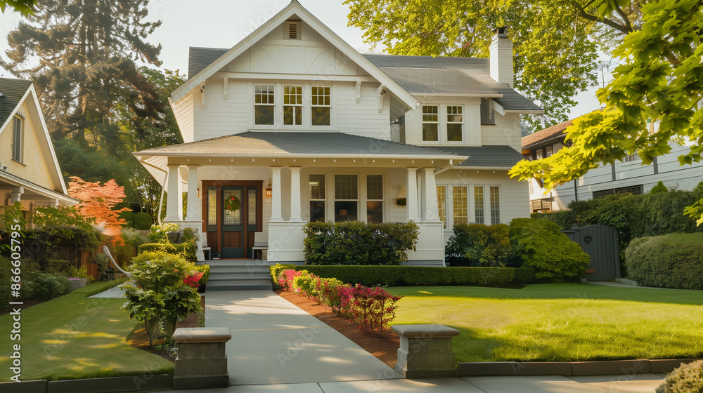 American House With Garden California Bungalow Style Architecture