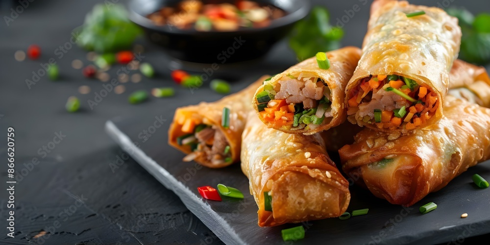 Popular Asian Appetizer Filipino Egg Rolls with Pork and Veggies ...