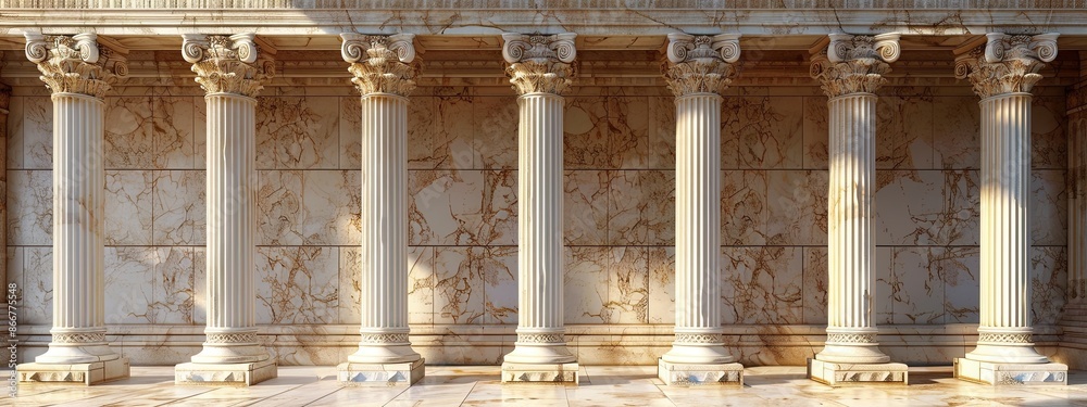 Column pillar Greek 3D Roman stone background white ancient Greece ...