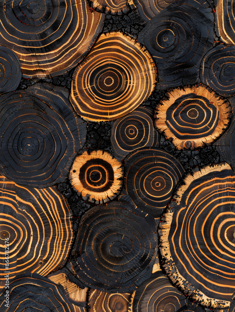 Texture background of natural wood log cross section with concentric ...