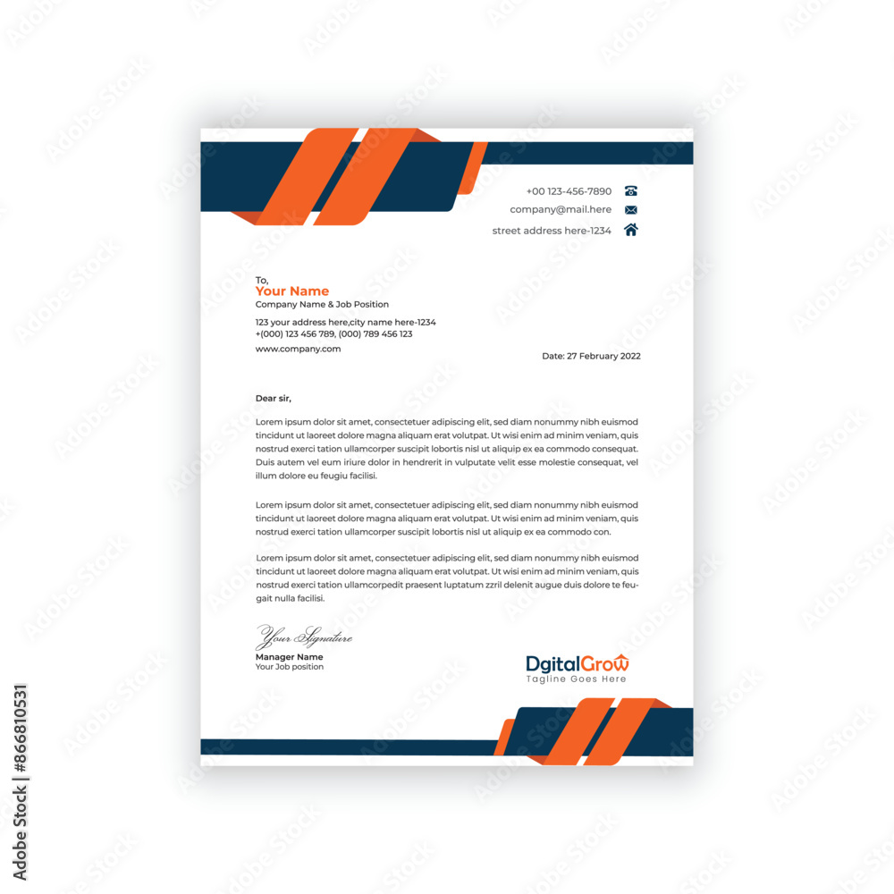 Professional business letterhead design for corporate company ...