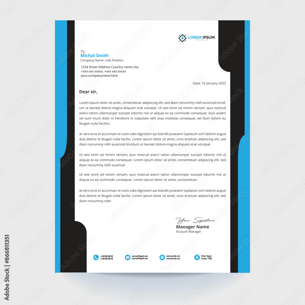 Professional business letterhead design for corporate company ...