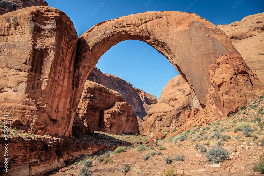 Behind and Side View of Rainbow Bridge, Rainbow Bridge National ...