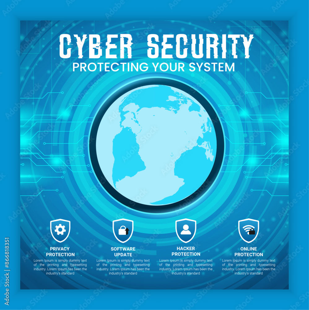 Cyber Security Social Media Post Design. Facebook or Instagram cyber ...