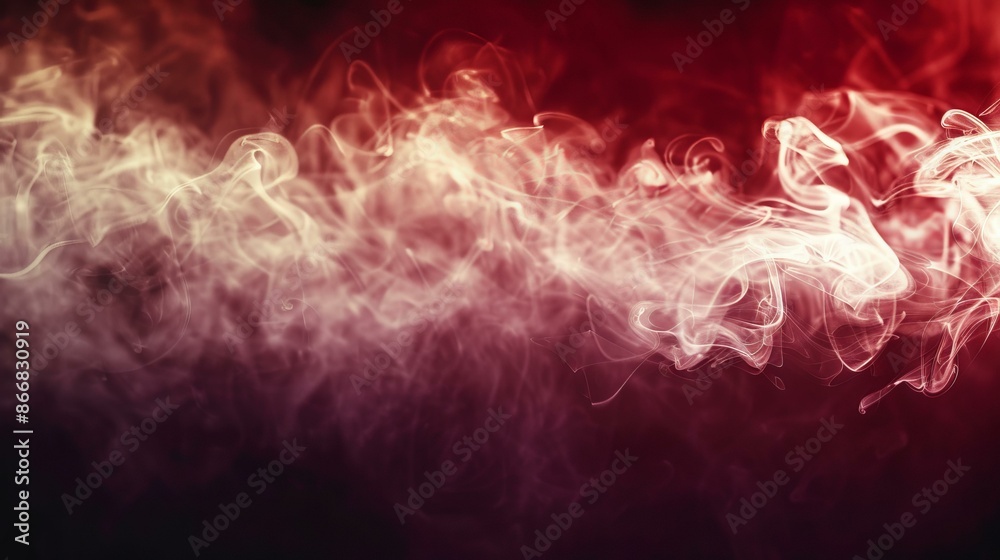 Abstract red and white smoke background. Ethereal swirls of red and ...