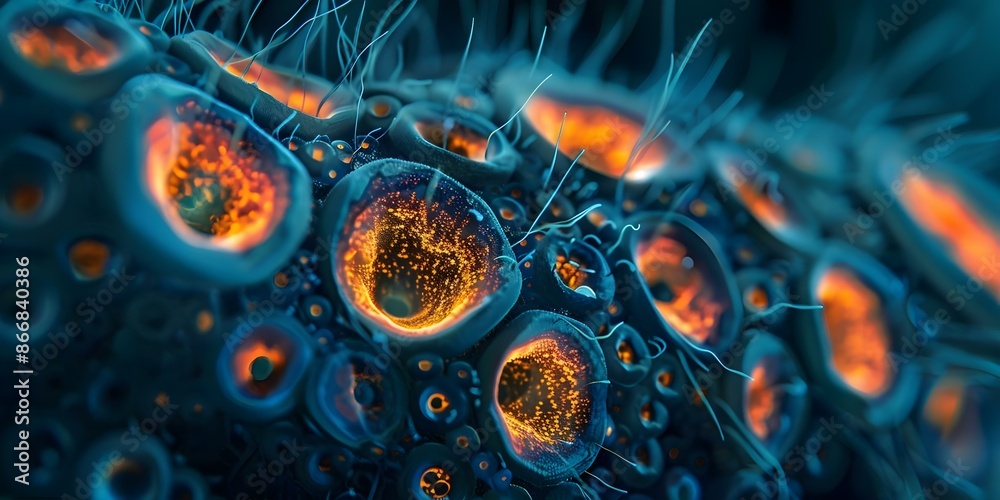 Ilustración de Stock Observing Mitosis Cell Division Stages Under ...