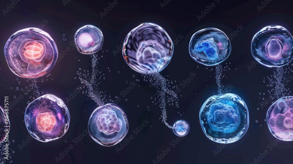A series of images showing the stages of embryo development in test ...