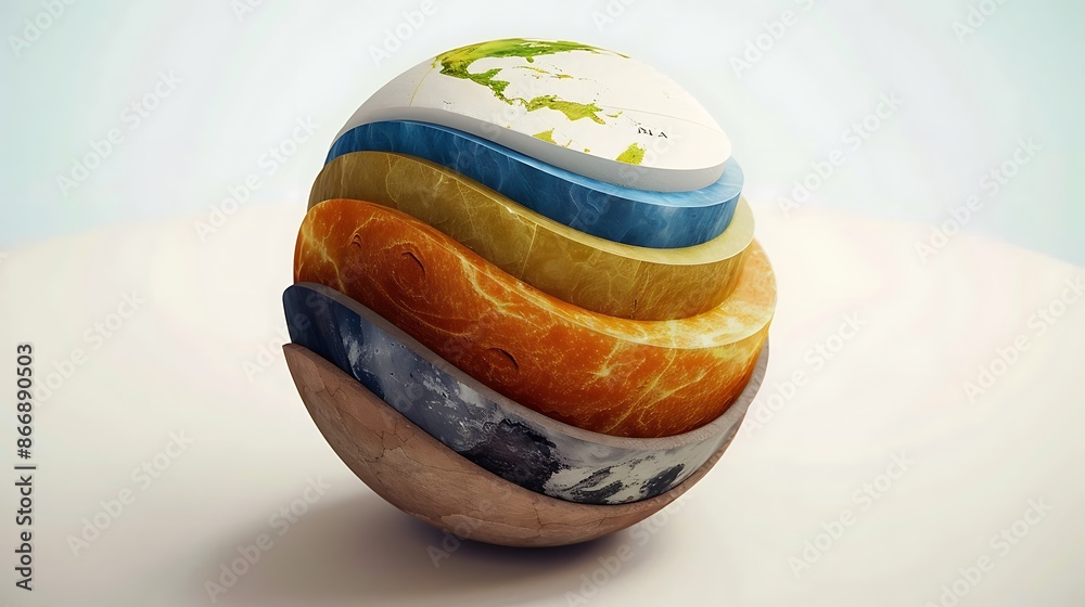 Visual aid illustrating the structure of the Earth's layers crust ...