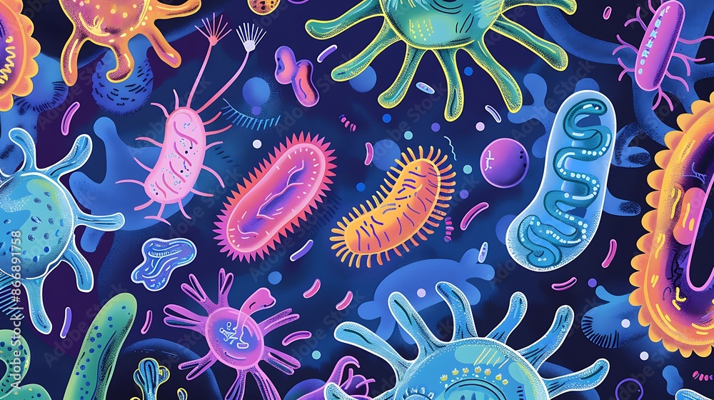 Visual aid on Bacterial Cell Structure illustrating features like cell ...