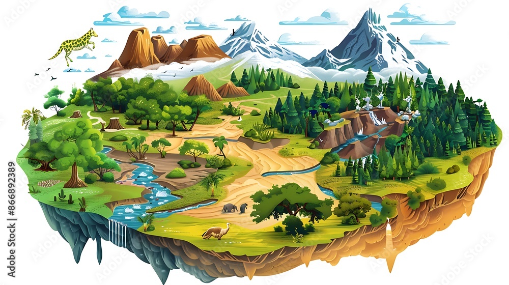 Visual aid on Terrestrial Biomes detailing characteristics of major ...