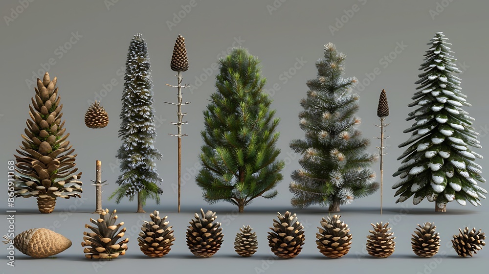 Visual aid Spruce Tree Picea abies illustrating conical shape native ...