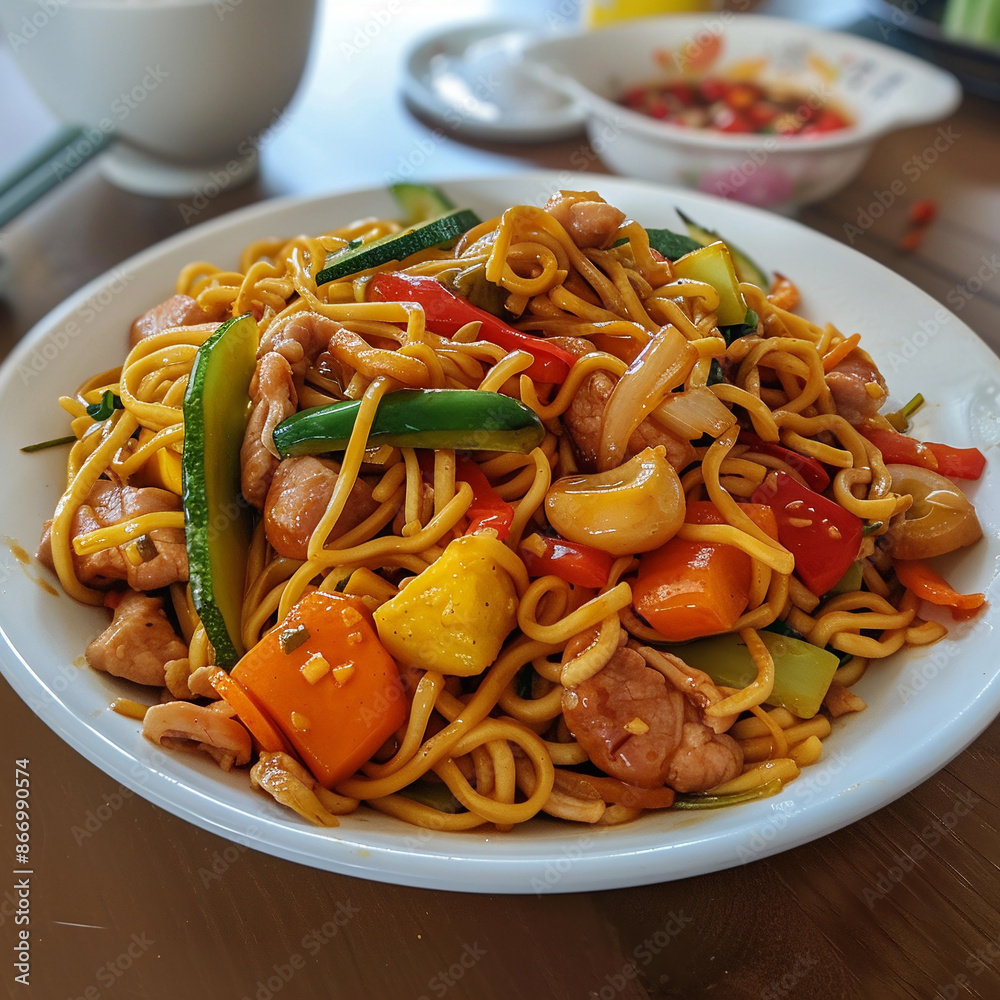 The Asian Delights of Chow Mein & Stir-Fried Noodles Menu Template ...