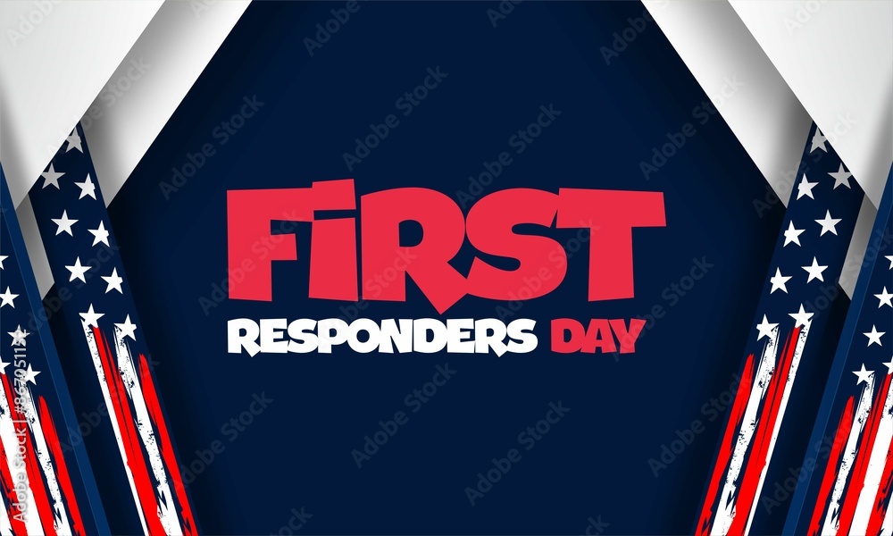 national first responders day greeting design with american flag ...