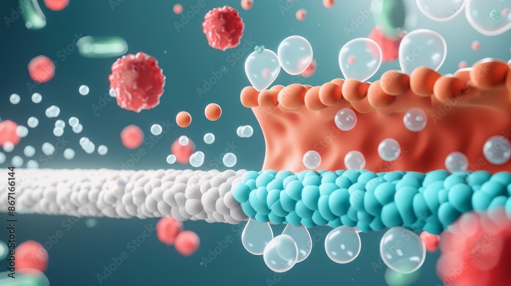 Infographic of oxidative phosphorylation, depicting electron transport ...
