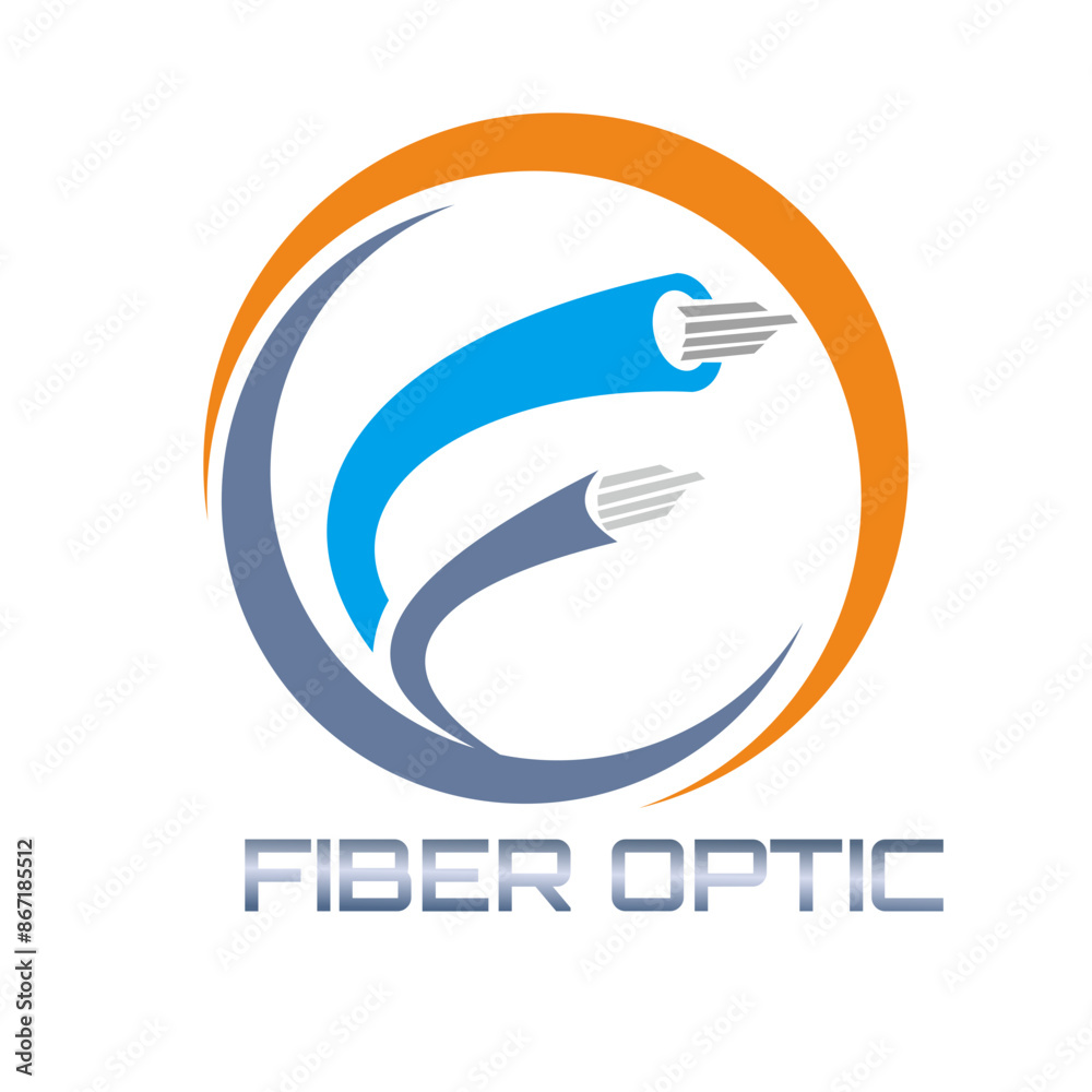 fiber optic logo symbol Stock Vector | Adobe Stock