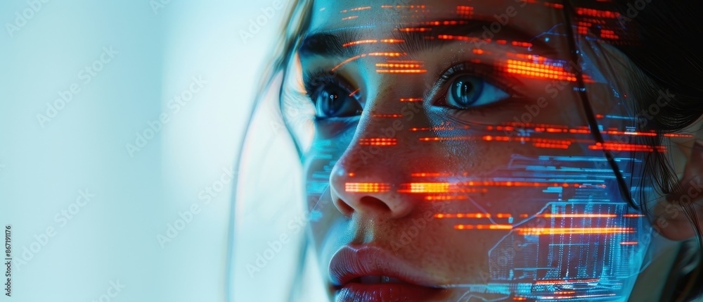 Digital collage of AI performing face detection and blurring for ...