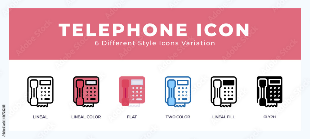Telephone icons set. Different style of icons simple vector ...