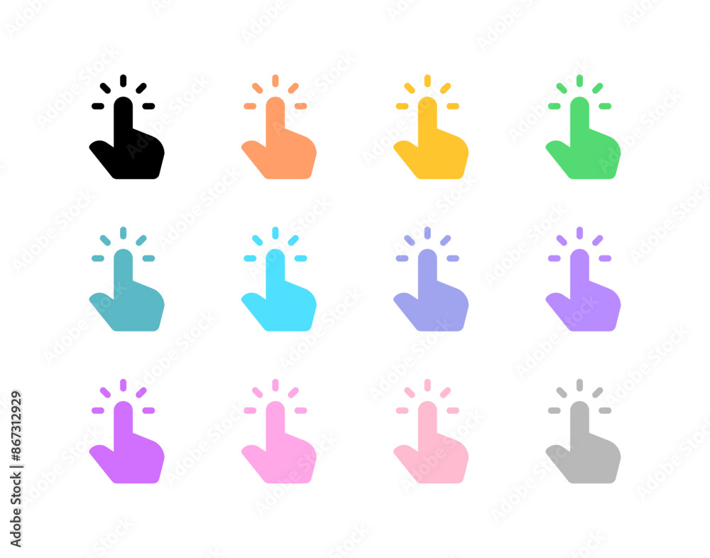 Editable one finger tap vector icon. Part of a big icon set family ...