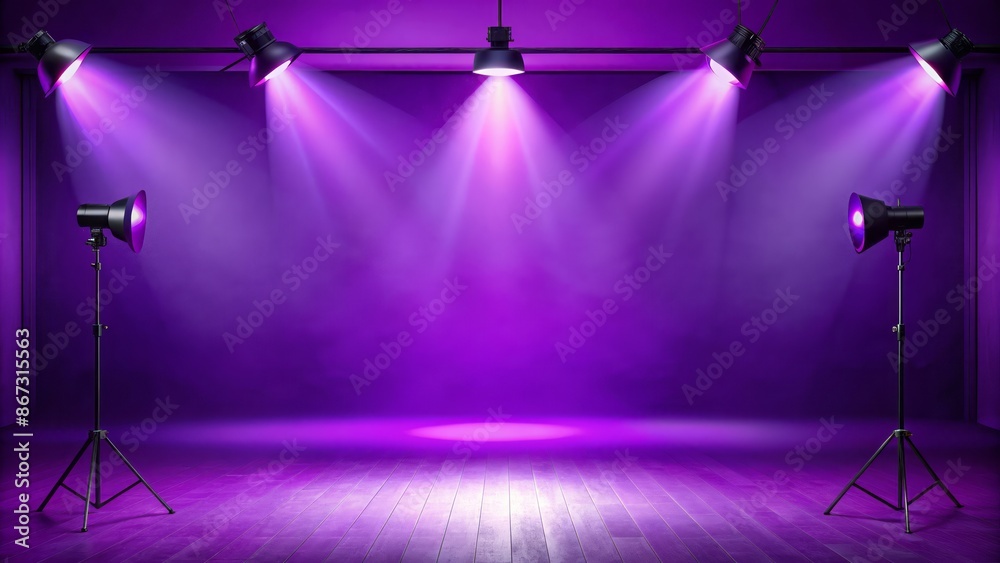 Richly saturated purple background illuminated by professional studio ...