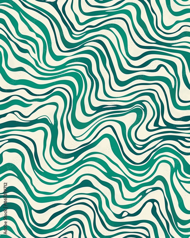 2D pattern in white and light emerald green, featuring geometric lines ...
