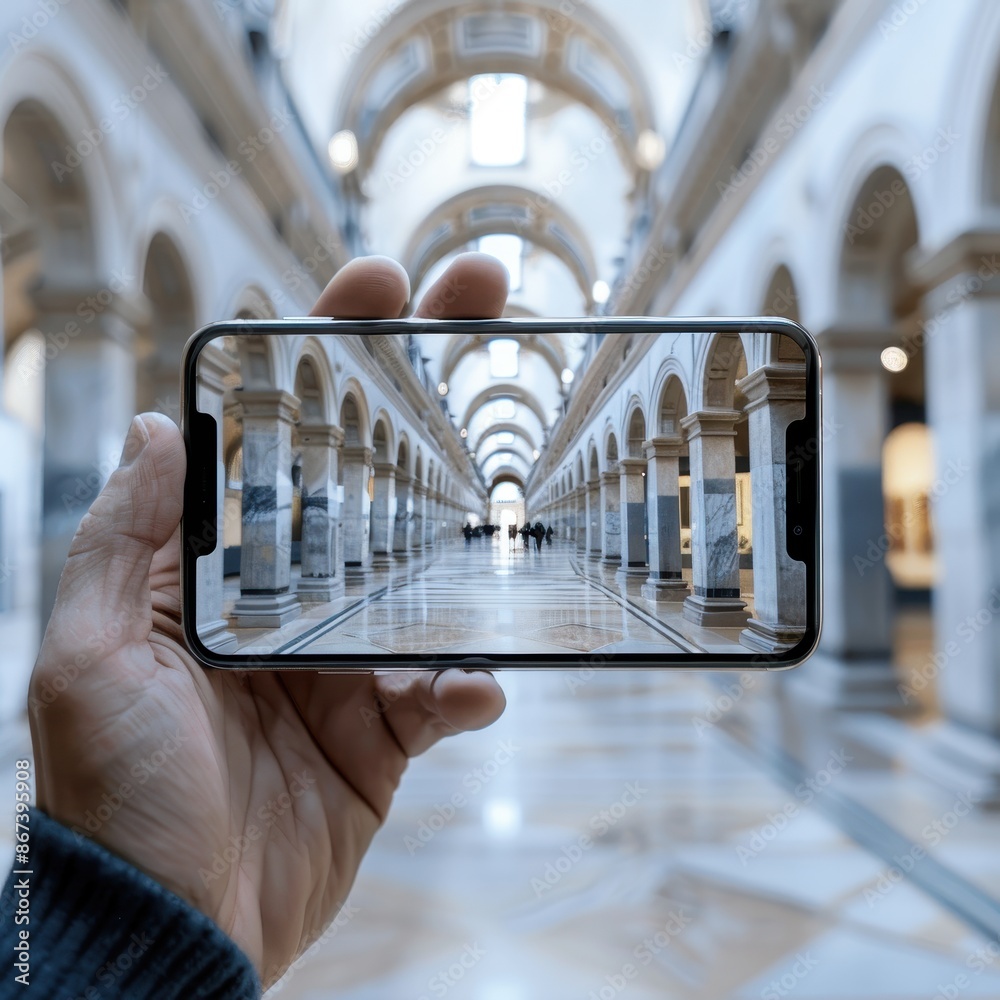 Virtual museum tour app with high-resolution images and informative guides, figma art, cultural ...