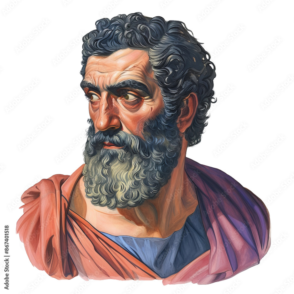 Ancient Greek Philosopher Anaximenes of Miletus - Transparent Profile ...
