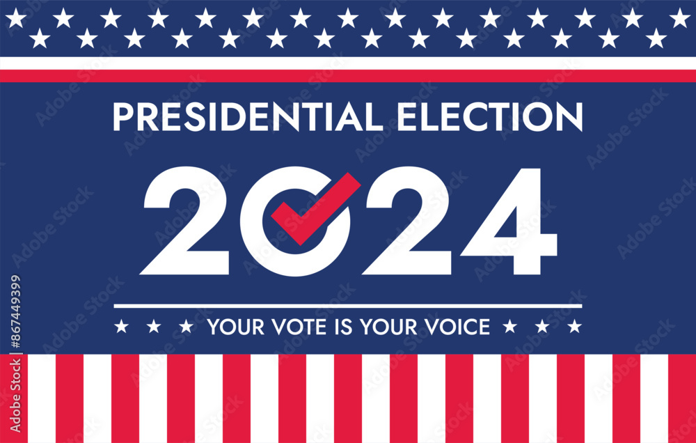 USA 2024 Presidential Election background with American flag colors ...