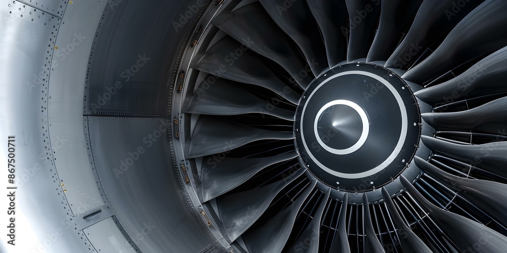 Detailed cutaway illustration of jet engine installed in fighter plane ...