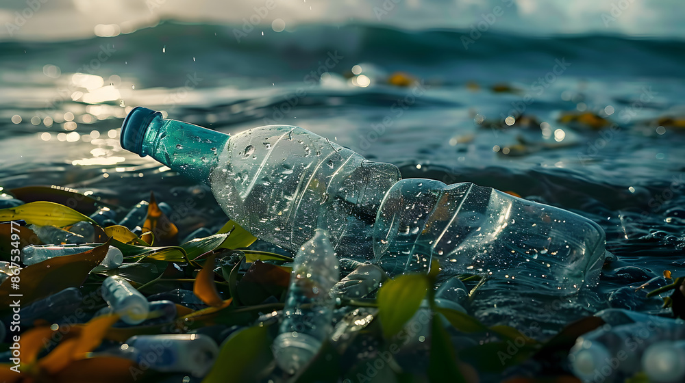 Marine pollution plastic bottles and microplastics in open ocean ...