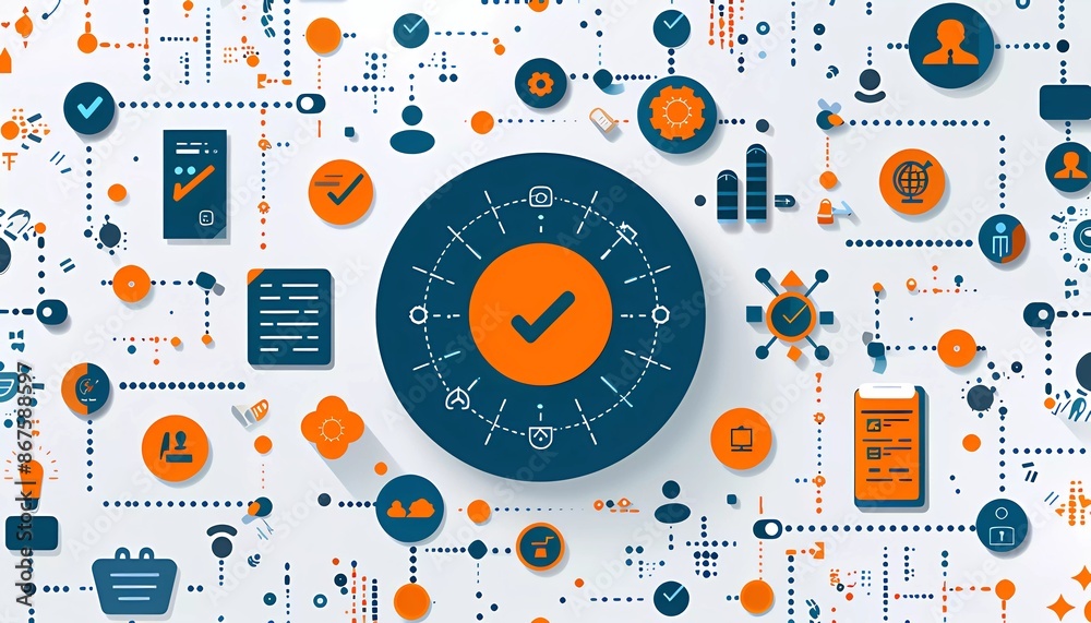 AML Compliance Checklist, digital checklist with icons of regulatory ...