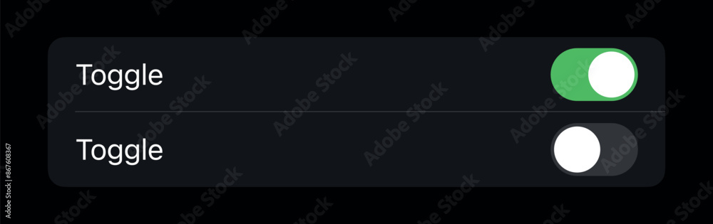 On Off toggle switch button settings Screen. Mobile wireframe design ...