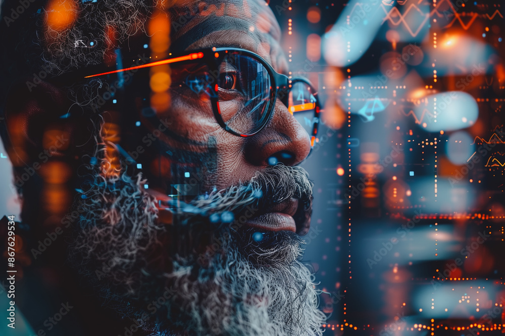 AI (Artificial Intelligence) concept. Deep learning. GUI (Graphical User Interface). Stock ...