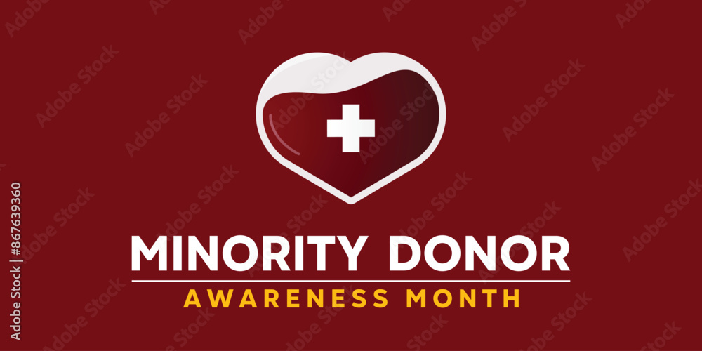 National Minority Awareness Month. Heart and plus icon. Great for cards ...
