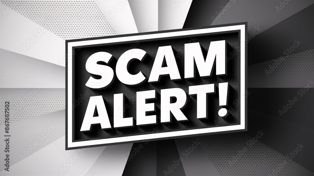Eye-Catching "Scam Alert" Warning Sign with Bold White Text and Shadow ...