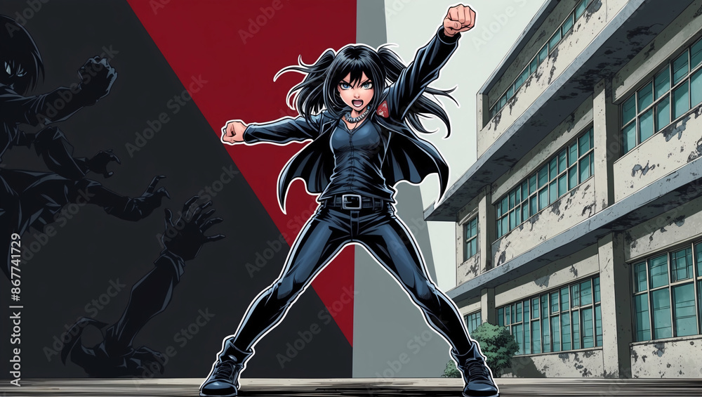 Stock-Illustration „Goth girl Japanese manga comics anime stylized ...