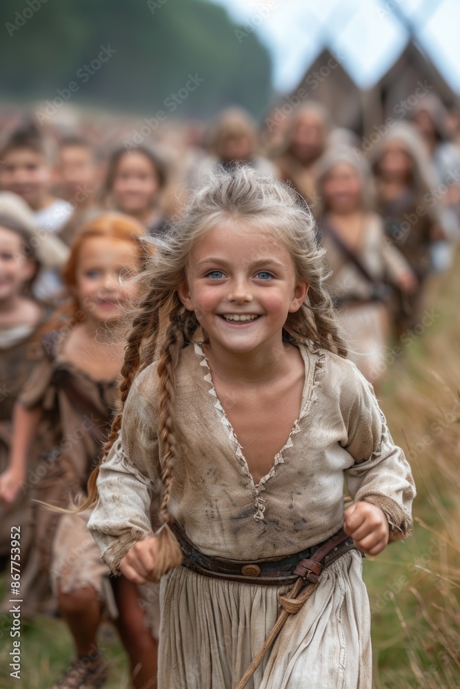 Valiant youth - viking child immersed in traditional lifestyle ...