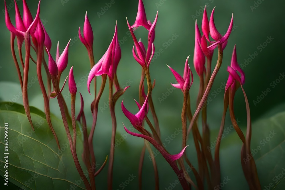 Newly-grown astridia velutina stems are verdant, and old stems are ...