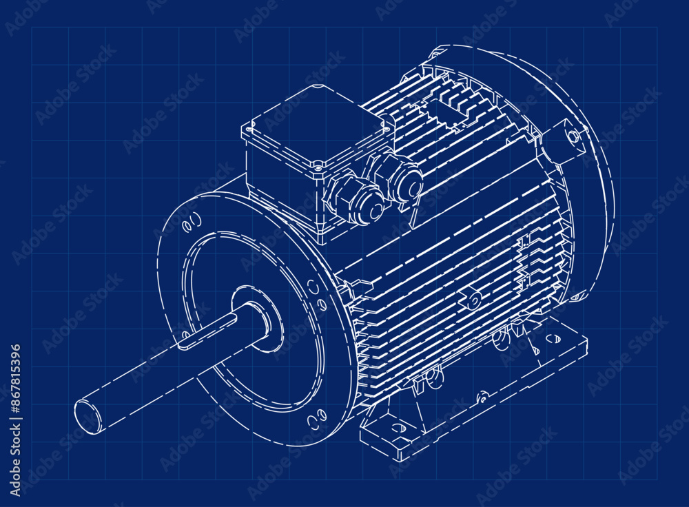 Vector de Stock Electrical motor. Stylized vector illustration of a ...