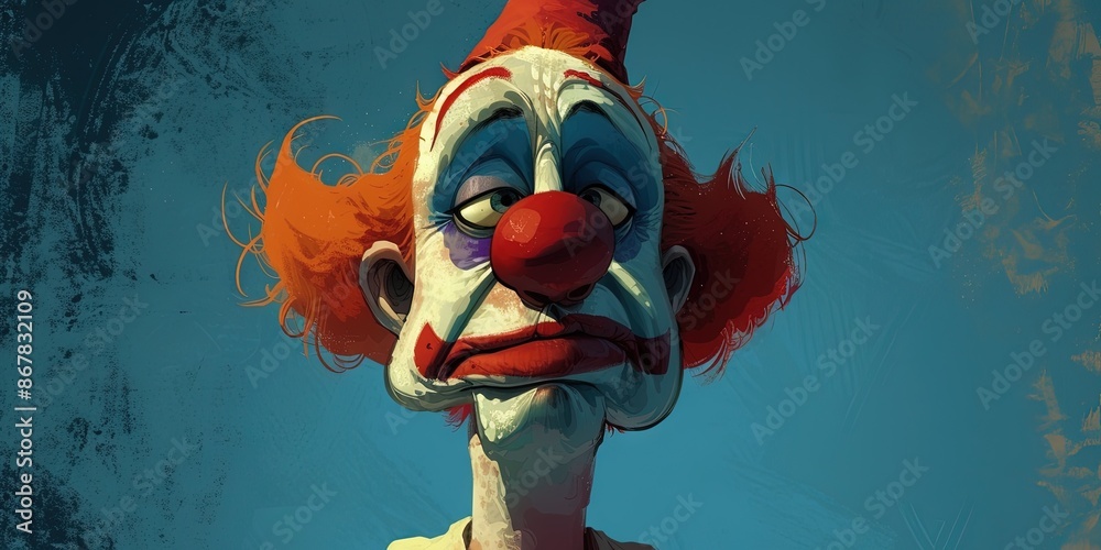 scary clown in a 2D animation style Stock Illustration | Adobe Stock