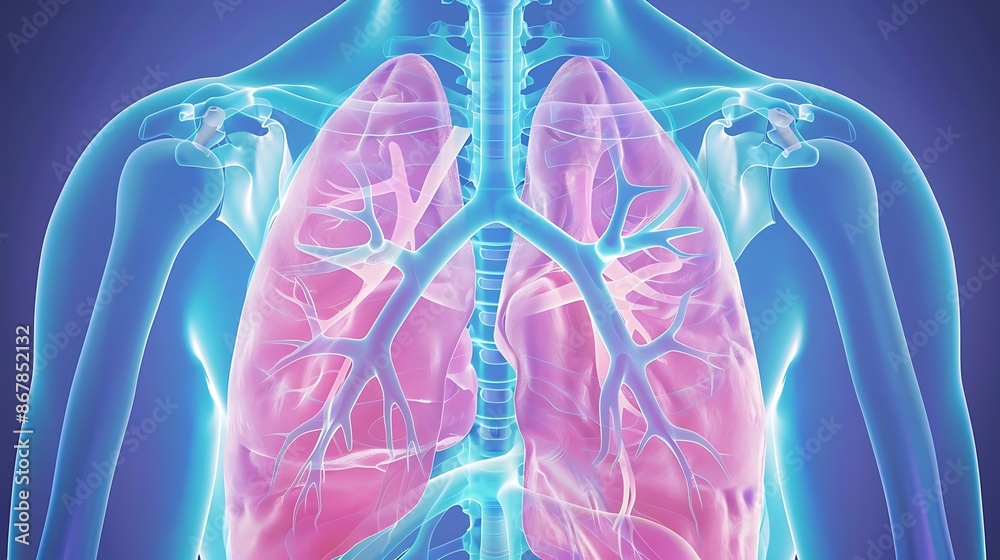 Educational chart Human Respiratory System explaining structure ...