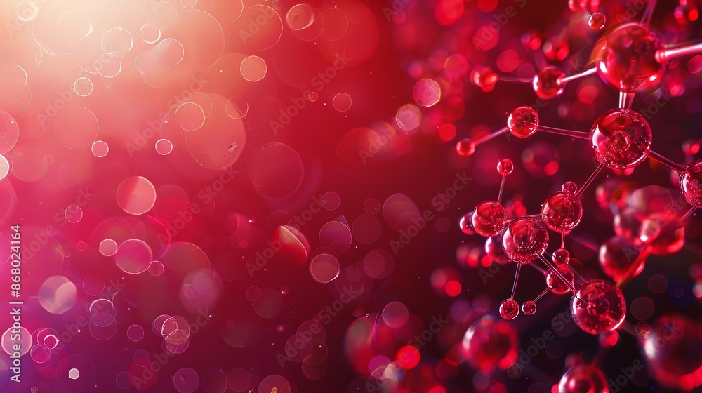 Abstract red molecule structure background Stock Photo | Adobe Stock
